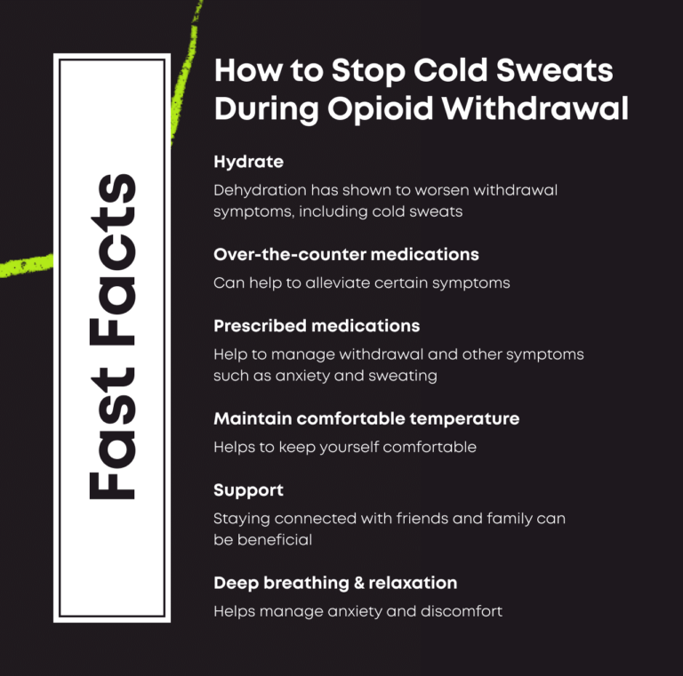 How do you stop cold sweats from opioid withdrawal? | Bicycle Health